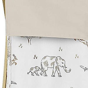 Sweet Jojo Designs Jungle Safari Animals Baby Kid Clothes Laundry Hamper - Tan Beige Brown Taupe Black and White Gender Neutral Animal Elephant Giraffe Wildlife Adventure Zebra Elephants for Serengeti