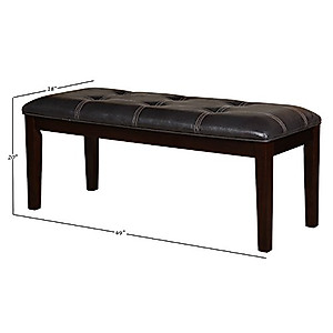 Homelegance Dining Bench, 49-Inch, Western, Dark Brown, Espresso Finish