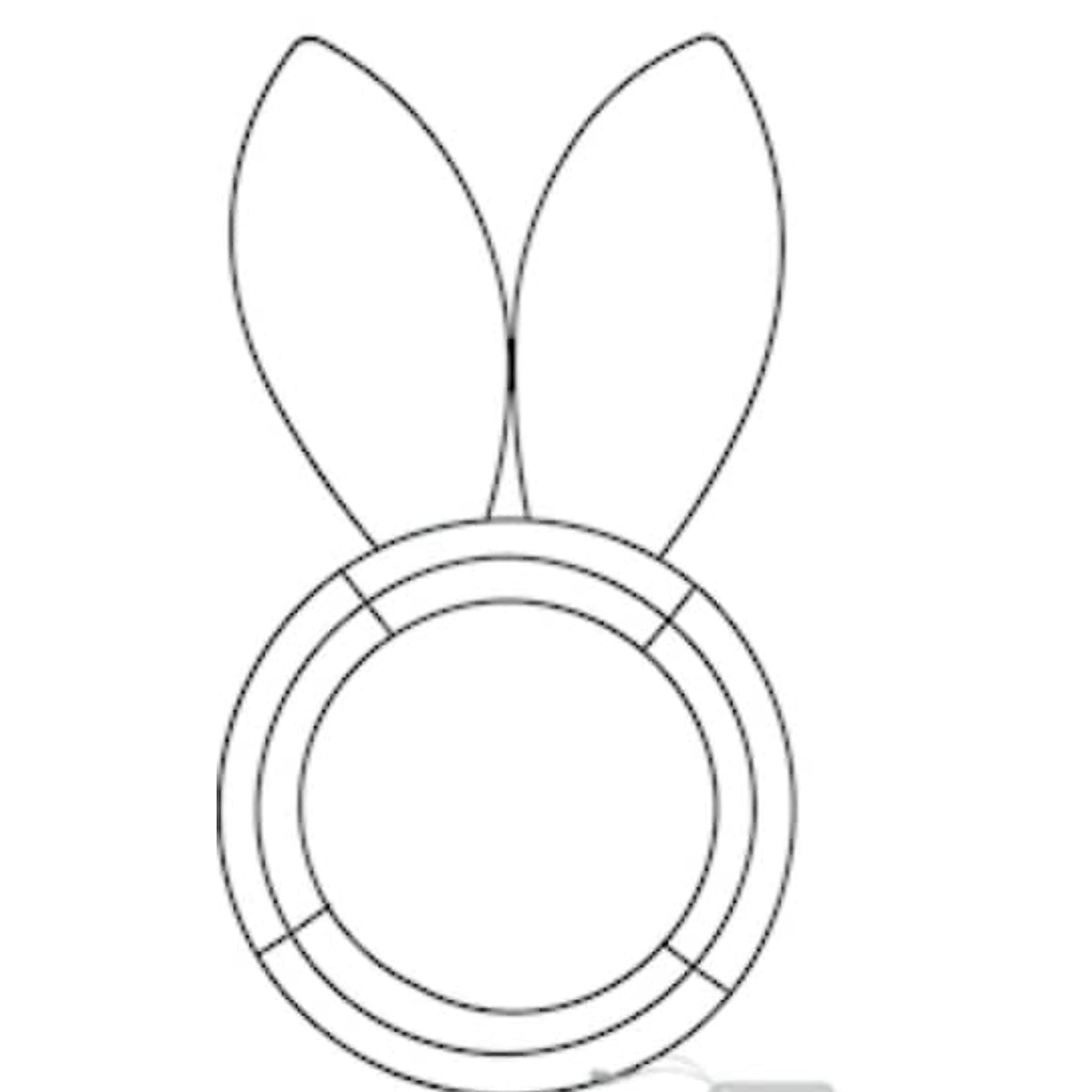 TDST Bundle of 2 Floral Garden Egg Shaped (1) and Bunny Shaped (1) Wired Metal Wreath Frame with Ties for Crafts Form for Spring for Front Door Bonus Scented Aziza, Black