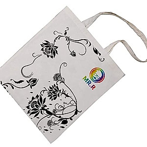 MR.R Sublimation Blanks 2 Pieces 14'X16'' Beige Reusable Canvas Tote Bag, Lightweight Grocery Shopping Bag,Gift Bags,Book Bags for Heat Transfer Printing