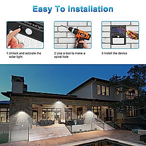 SEZAC Solar Lights Outdoor [10 Pack /3 Working Mode], Solar Security Lights Solar Motion Sensor Lights Wireless IP 65 Waterproof Outdoor Lights for Garden Fence Patio Garage (42LED)