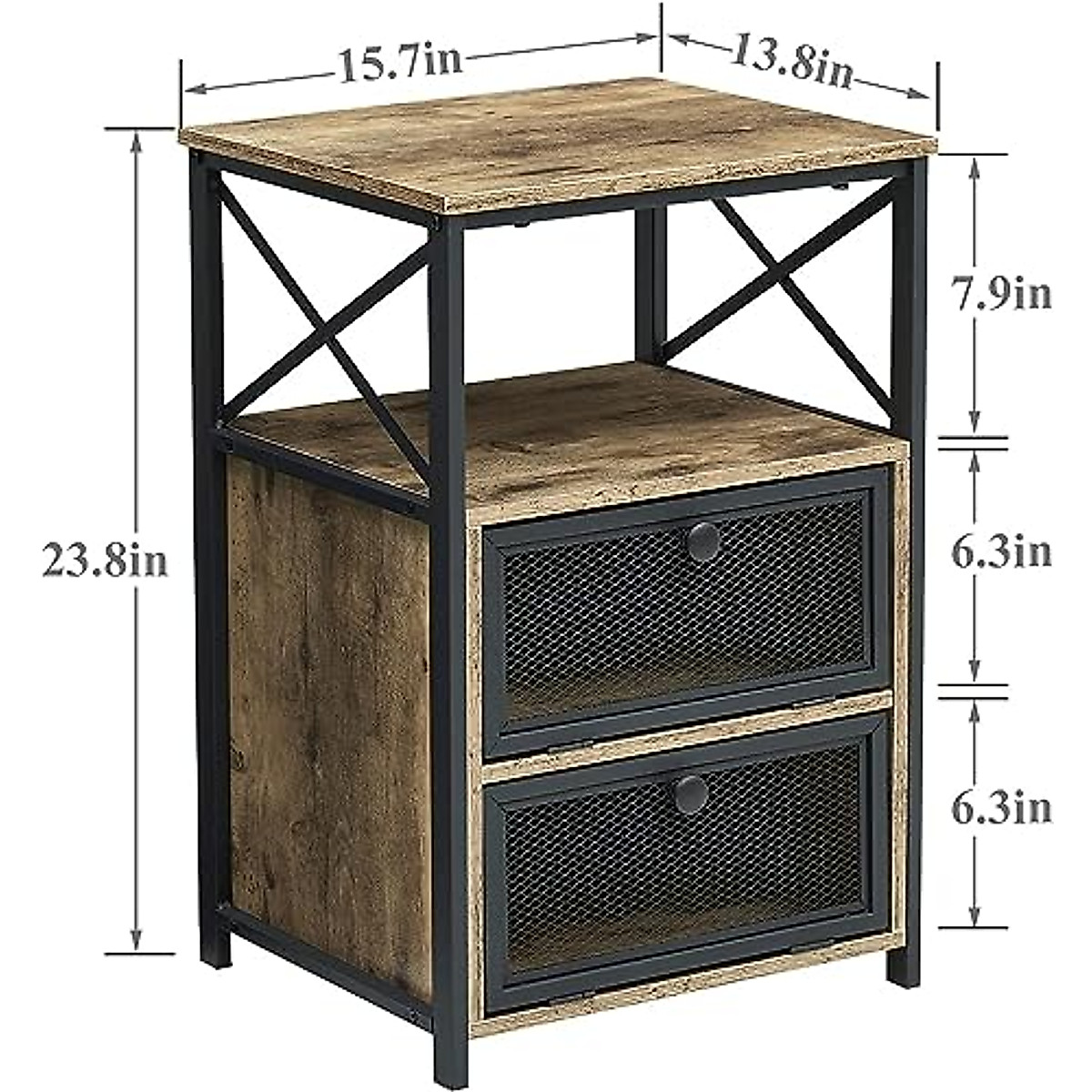 VECELO Night Stand Set of 2, End Side Table with Storage Space and Door,Modern Nightstands for Living Room, Bedroom