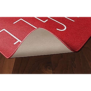 Brumlow MILLS Christmas Jingle Washable Festive Slogan Print Indoor/Outdoor Holiday Area Rug for Living or Bedroom Carpet, Dining Room or Kitchen Rug, 20" x 34", Red