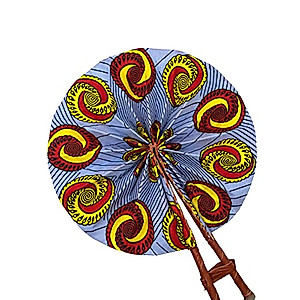 African Fan/African Fabric Fan/Ankara Fan/Leather Folding Fan/Designs Random