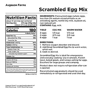 Augason Farms 5-90158 Scrambled Egg Mix, 2 lbs., 4 oz. No. 10 Can (Packaging May Vary)