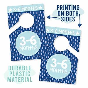6 Baby Closet Size Dividers Boy - Blue Baby Closet Dividers by Month, Baby Closet Organizer for Nursery Organization, Baby Essentials for Newborn Essentials Baby Boy, Nursery Closet Dividers Boy