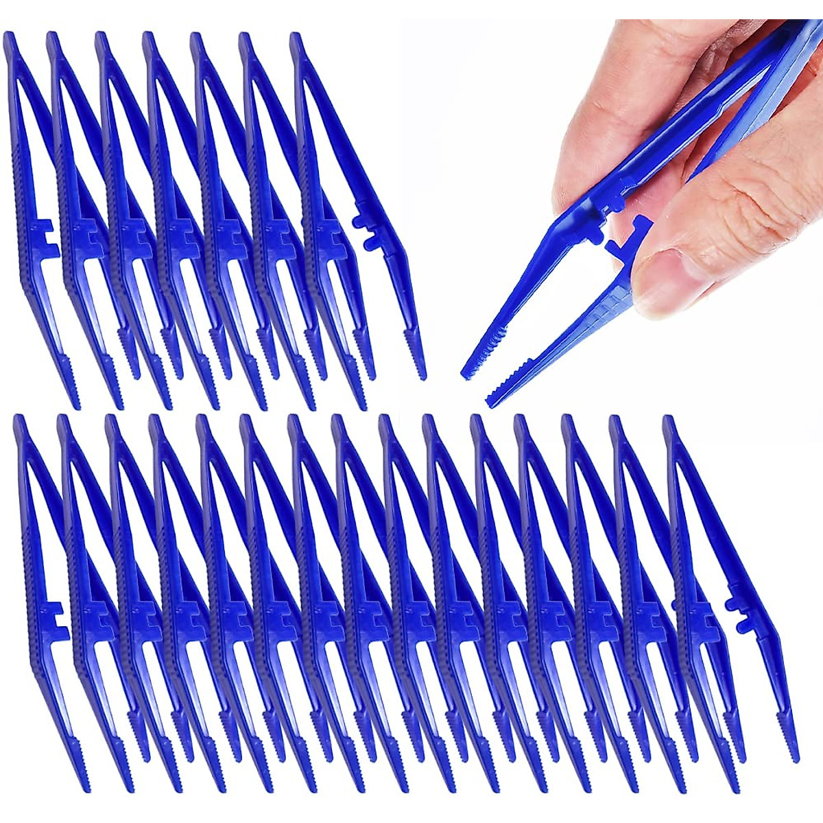 First Aid Tweezers, Plastic Tweezers, Disposable Forceps for Medical, Crafts, Dressing, Gauze, Lab, School, Elementary Science