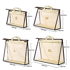 CINPIUK 8 Pack Handbag Dust Bags Clear Purse Storage Organizer for Closet, Hanging Zipper Storage Bag for Handbags
