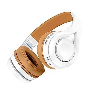 Bluetooth Headphones Over Ear Wireless Bluetooth Headphones Stereo Foldable Headphones with Mic 16H Play Time Deep Bass Earphones for PC/Cell Phones/TV,Gold