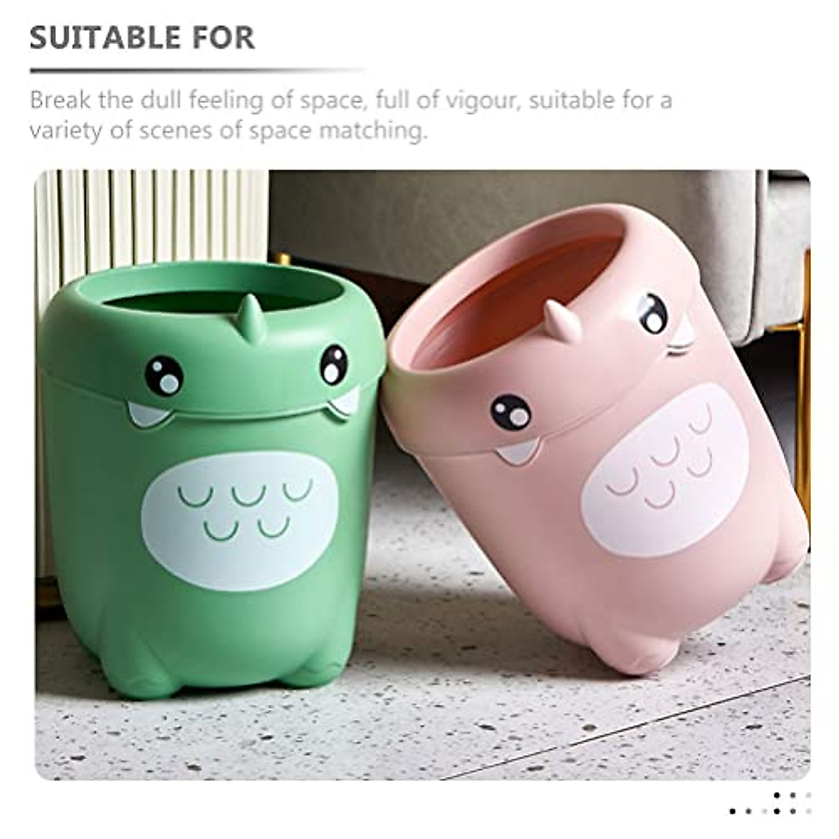 FOMIYES Trash Cans Rainbow Basket Plastic Garbage Can Trash Can Cartoon Garbage Bin Wastebasket Garbage Waste Basket with Pressure Ring for Home Kitchen Bathroom Cute