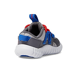 New Balance Baby Boys PLAYGRUV V2 Bungee Sneaker, Grey/True Red, 4 Wide Infant
