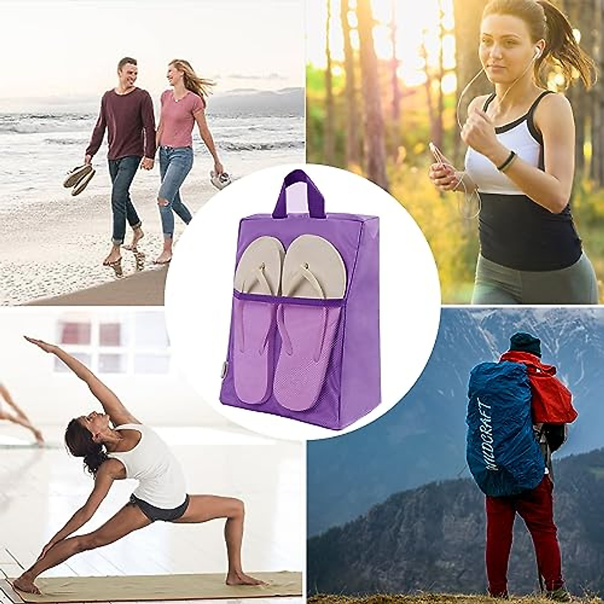 Portable Shoe Bag with Mesh for Travel, Shoes Storage Pouch Organizer Bags for Packing