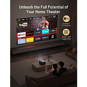 Projector with WiFi, Native 1080P Portable Outdoor Projector 4K Supported, 400 ANSI PARIS RHÔNE Movie Mini HD Projector for Home, 220” 12000L Built-in Speaker, Compatible with TV Stick/iOS/Android/PS5