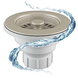 Lexicon Kitchen Sink Color Matched Strainer with Beige Finish, Fits 3.5 Inch Drain Hole LG-SB-B