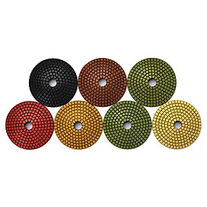 Z-LION 4 Inch Diamond Convex Polishing Pad with 5/8"-11 Thread Backer Pad Convex Disc for Marble Granite