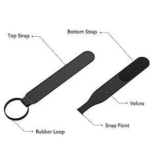 [Newer Version] Mocoe Strap for Adjustable Wrist Strap compatible with Oculus Quest/Oculus Rift S Touch Controller Grip Accessories (Black, 1 Pair)