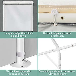 ROOMTEC Outdoor 13x20 FT Carport, Heavy Duty Canopy Storage Shed with Mesh Windows and Pure iron pipe, Waterproof Oxford Cloth, Removable Sidewalls & Doors, for Car, Boat, Party, Wedding, Light Grey