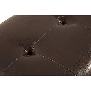 Signature Desig by Ashley Lacey Tufted Upholstered Dining Room Bench, Medium Brown