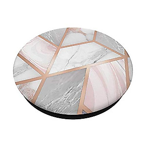 Pink-White-Grey-Marble-Effect - Geometric-Design-For-Girls PopSockets PopGrip: Swappable Grip for Phones & Tablets