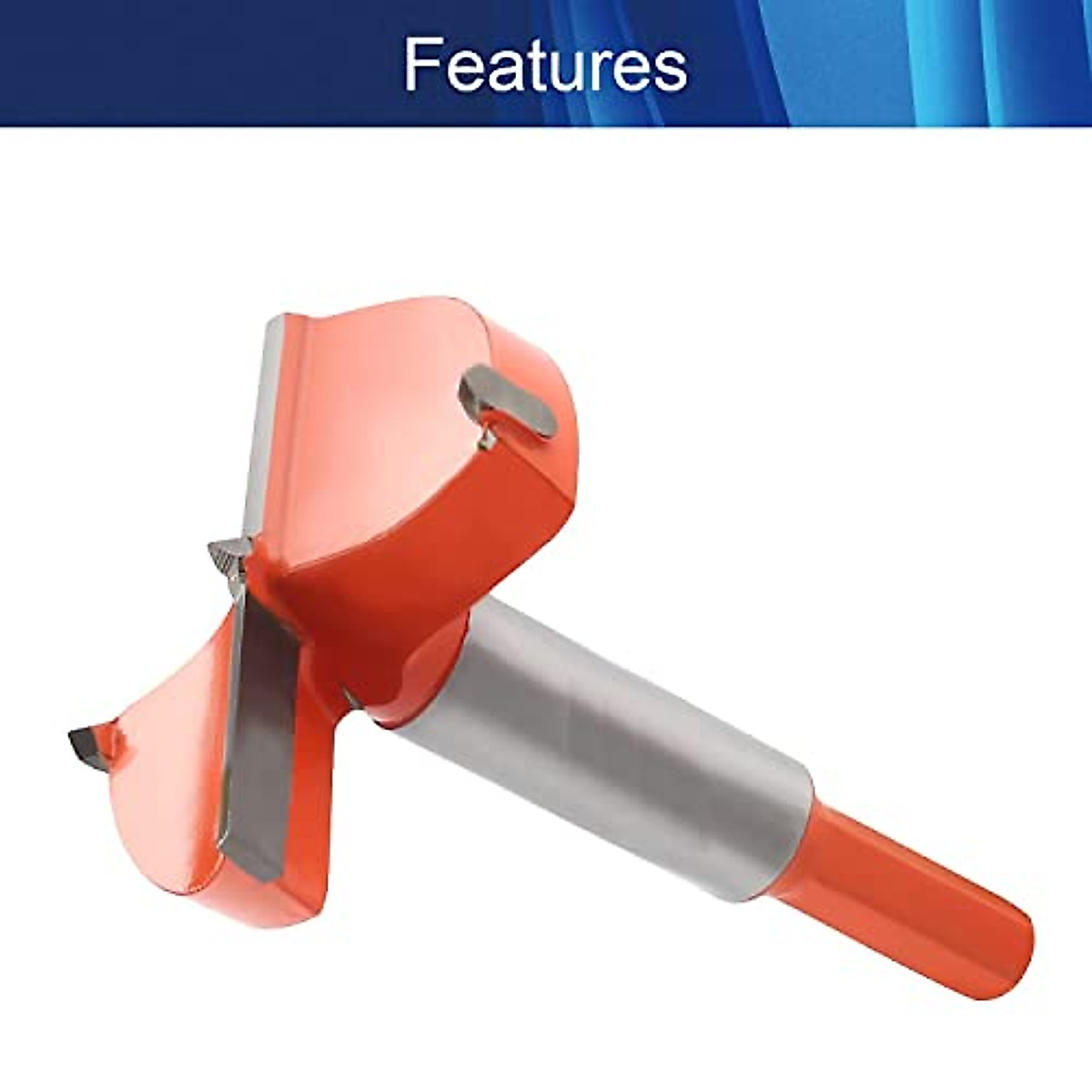 Hegebeck Forstner Drill Bits 2.4" Woodworking Hole Saw Cutter Drilling Boring Bit Cutter for Wood Plastic Plywood Splint 1Pcs (Orange)