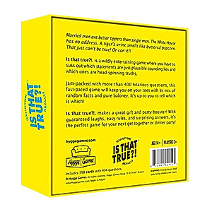 Hygge Games is That True?! – Can You Tell The Difference Between Wacky fact and Sneaky Fiction? – Trivia Party Game, Yellow (21125)