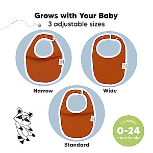 8-Pack Organic Baby Bibs for Boys, Girls - Soft Cotton Drooling and Teething Bibs for Baby Girl & Boy, Extra Absorbent, Easy to Clean & Put On for Toddler, Newborn, Infant 0-24 Months (Basics)