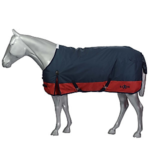 Saxon 1200D with Gusset Standard Neck Heavy II Horse Blanket, Black/Black, 69"