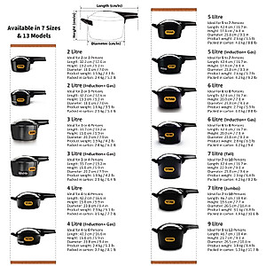 Hawkins Futura Hard Anodized Pressure Cooker, 7 Liter, Black