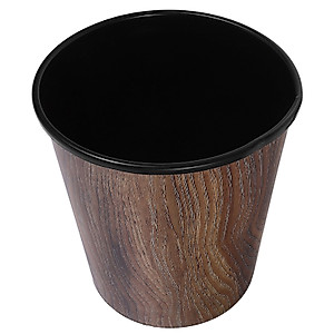 COHEALI Wood Trash Can Wastebasket Simulation Wood Small Garbage Can Waste Basket Recycling Bin Container for Bedroom, Bathroom, Kitchen, Office 7L
