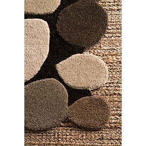 nuLOOM Hand Tufted Pebbles Area Rug, 3' 6" x 5' 6", Natural