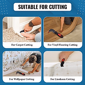 Zimpty ZY325 Tools Flooring Linoleum Knife with SK-5 Hardened Carbon Steel Blade and Soft Non-Sticky Rubber Handle for Cutting Carpet, Vinyl Flooring, Linoleum, Wallpaper (1)