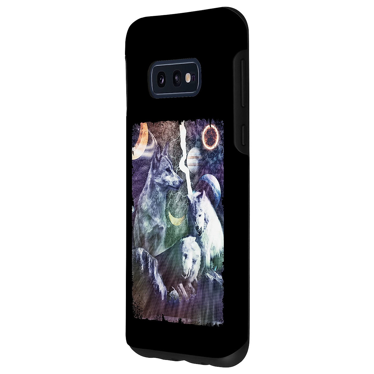 Galaxy S10e Wolf Winter Galaxy Planets Space Wolves Case