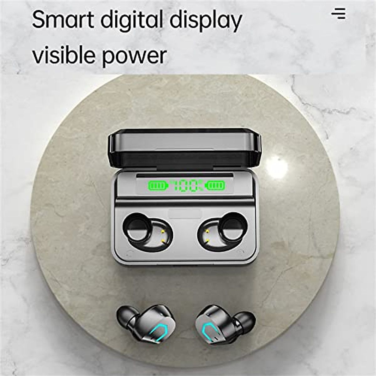 Wireless Bluetooth Headphones, HiFi Stereo Sound & Noise Reduction, Waterproof Digital Display Touch-Control Bluetooth 5.2 Earbuds, for Sport, Gaming