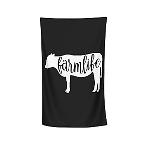 Zahika Farmlife Cow Beach Towel Absorbent Bathroom Towels Beach Towels Oversized Super ​32x52 Inch