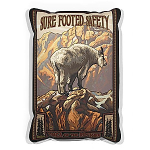 YMCA Rockiers (BT and CM) Canvas Throw Pillow for Couch or Sofa at Home & Office from Travel Artwork by Artist Paul A. Lanquist 13" x 19".