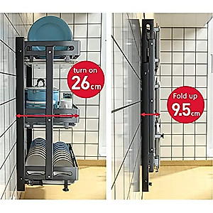 FEHUN Sinks,3-Layer Foldable Wall-Mounted Stainless Steel Drain Rack with Drain Pan,Storage Rack