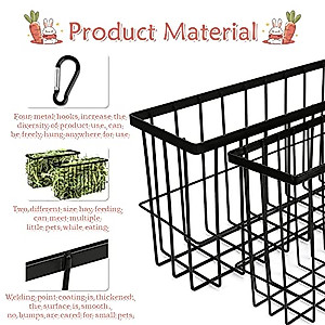 2PCS Pet hay Feeder Rabbit Guinea Pig Chinchilla Rabbit Small Animal Basket Hook Rabbit hay Feeder Guinea Pig hay Feeder Heavy-Duty Metal Frame hay Holder for Rabbits Guinea Pig Chinchillas