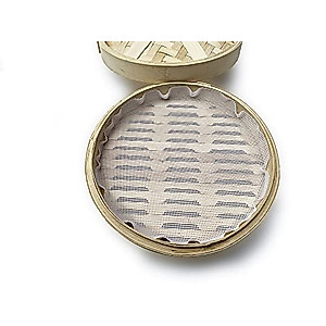 5Pieces 10Inch Silicone Steamer Liners, Roud Non Stick Silicone Steamed Pad Baking Pastry Dim Sum Mesh for Home Kitchen Use