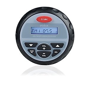 Waterproof Bluetooth Marine Stereo Receiver with MP3 Player AM FM Radio and USB for Streaming Music on Boats Golf Carts ATV UTV and Spa Hot Tubs