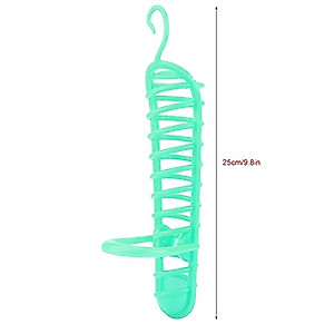 Zerodis Pet Bird Feeder Perch Stand Holder Basket Plastic Food Fruit Feeding r for Bird (Green)