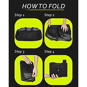 Gym Bags for Men Women, BAGSMART Foldable Sports Duffle Bag, Lightweight Travel Bag Weekender Duffel Bag With Shoe Compartment, Water Resistant Workout Duffle Sports Bag for Travel Fitness Yoga, Black