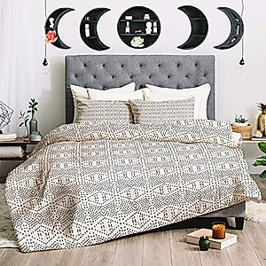 COUNTOOZQ Wood Floating Shelves Moon Cycle Change Wall Shelf Bohemian Style Moon Phase Wall Shelves Set Storage Wall Decorations for Bedroom Bathroom Kitchen Decor,5 Set