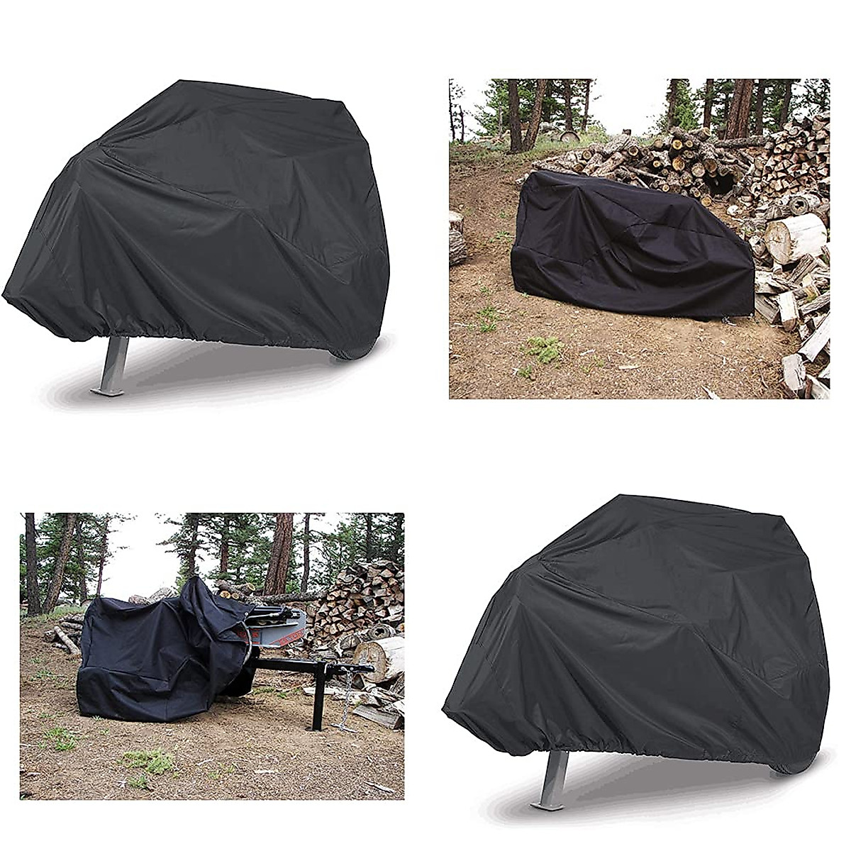 BOSKING Patio Log Splitter Cover 83"x45"x39" Heavy Duty Waterproof Logging Separator Cover Weather-Resistant Storage Cover for 15-37-Ton Gas Log Splitter - Black