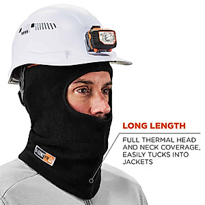 FR Rated Balaclava, Winter Face Mask, Thermal Fire Resistant Modacrylic Fleece, Ergodyne N-Ferno 6828,Black
