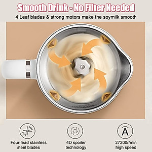 WOOLALA 110V Soy Milk Maker Machine with Screen, 350ML Personal Health Stew Cup Powerful Blender & Automatic Brewing for Smooth Vegan Nut Milk Maker,12 Hours Appointment