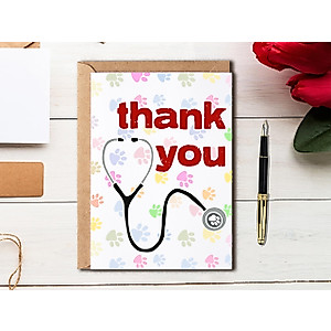 EdgarGifts Funny Thank You Card - Veterinary Card - Thanks Vet Card - Veterinarian Appreciation Card - Thank You Card For Vets, 5 x 7 inches