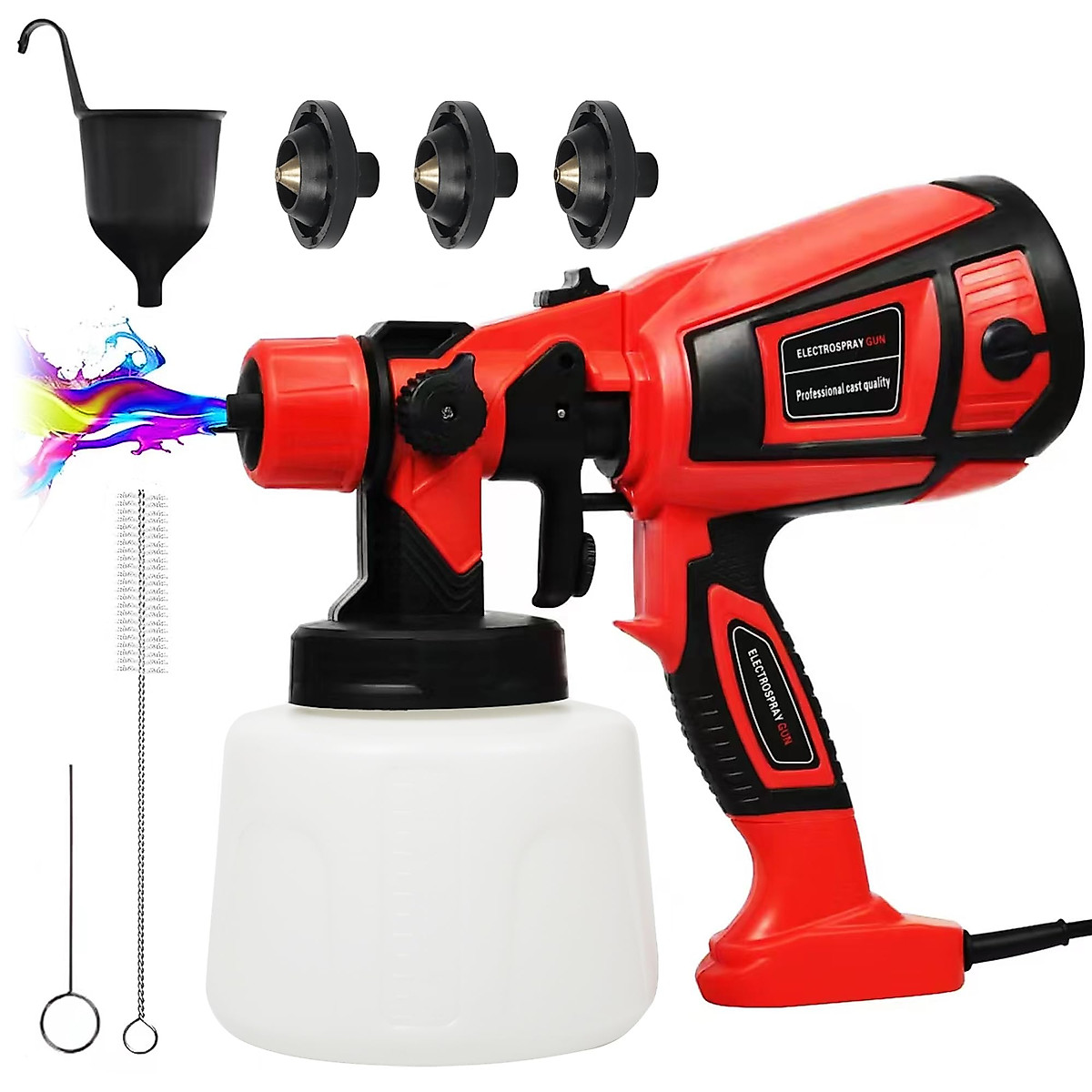 Tokenkuko Paint Sprayer,650W HVLP Household Electric Paint Spray Gun,3 Spray Pattern HVLP Spray Gun,1400ML,Easy to Clean for Furniture, Cabinets, Fence, Car, Bicycle, Garden Chairs