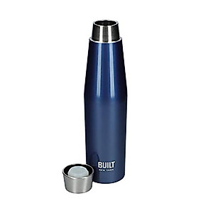 BUILT Perfect Seal Vacuum Insulated Water Bottle, 540 ml, Navy