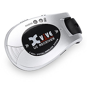 Xvive U2 rechargeable 2.4GHZ Wireless Guitar System - Digital Guitar Transmitter Receiver (Sliver)