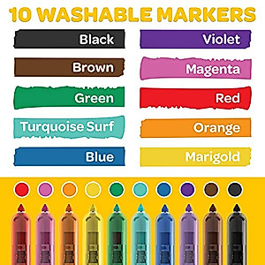 Crayola Washable Markers with Retractable Tips, Clicks, School Supplies, Art Markers, 10 Count
